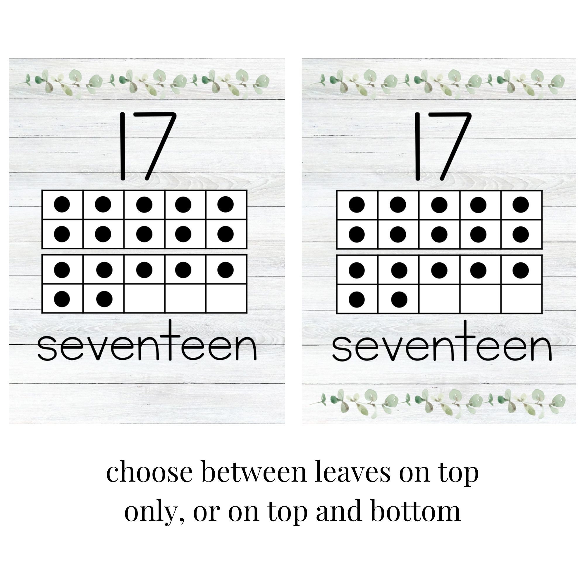 Ten Frame Posters Numbers 0-20, Number Sense, Modern Farmhouse Class ...