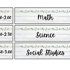 Editable Modern Farmhouse Classroom Schedule Cards - Etsy
