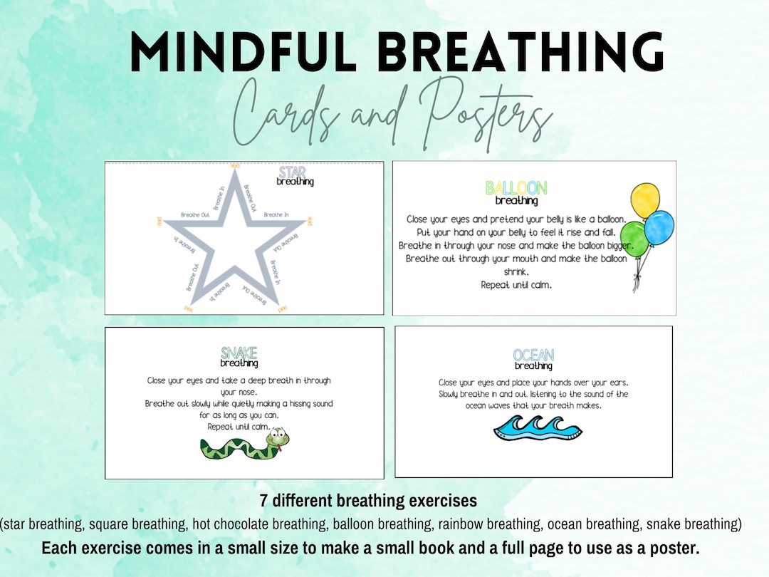 Breathing Exercises for Kids, Calm Down Strategies (PDF Pattern) - Etsy