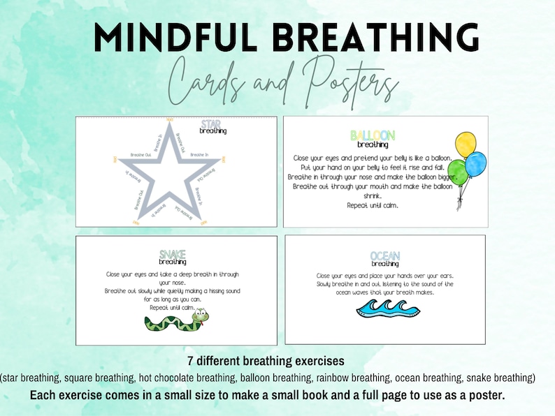 Mindful Breathing Strategies, Breathing Exercises for Kids, for Home or ...