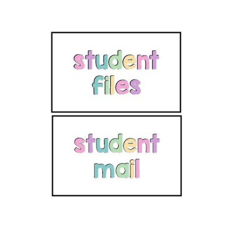 Numbered Labels, Student Data Folders, Student Mailboxes, Classroom ...