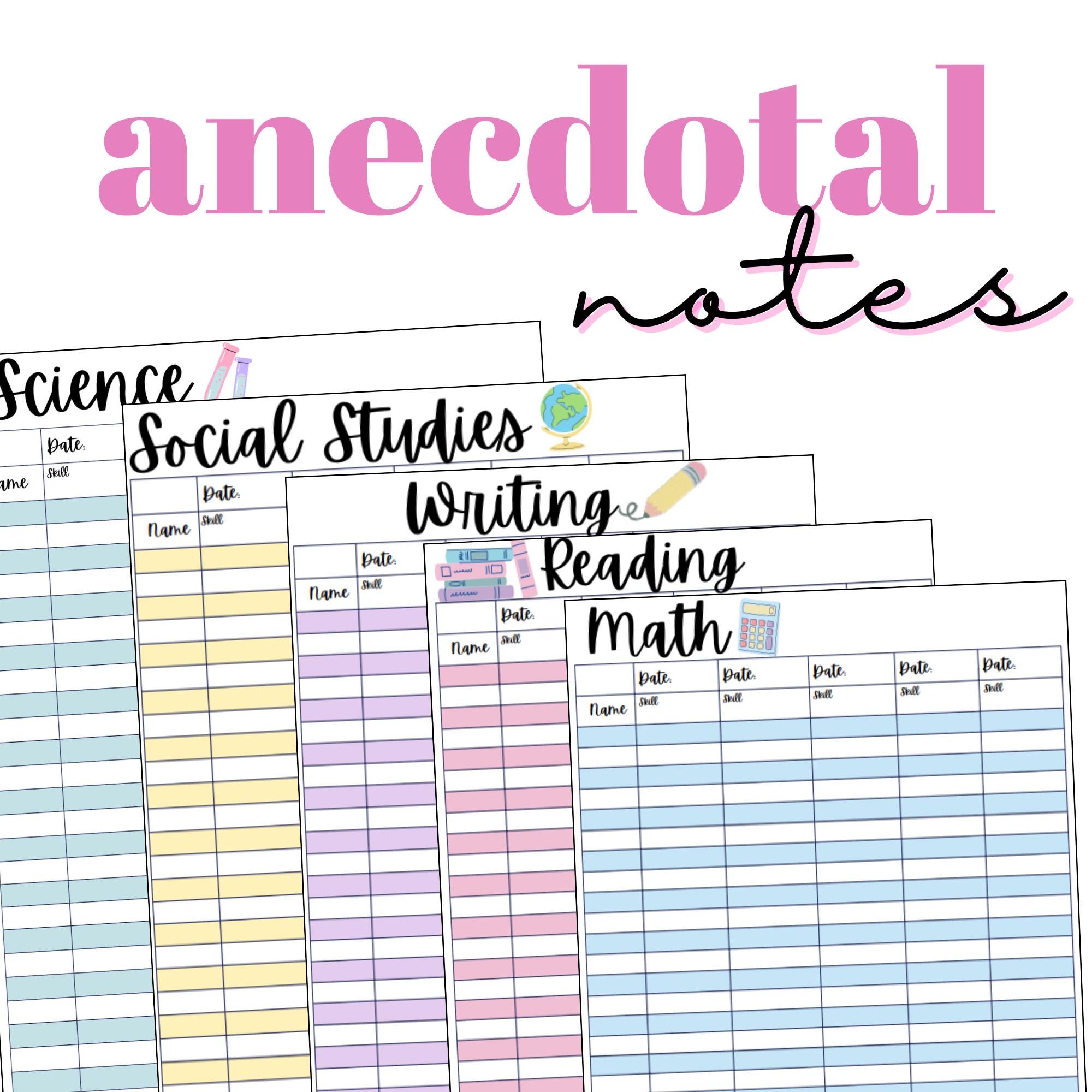 Student Observation Record | Classroom Progress Tracker | Teacher ...