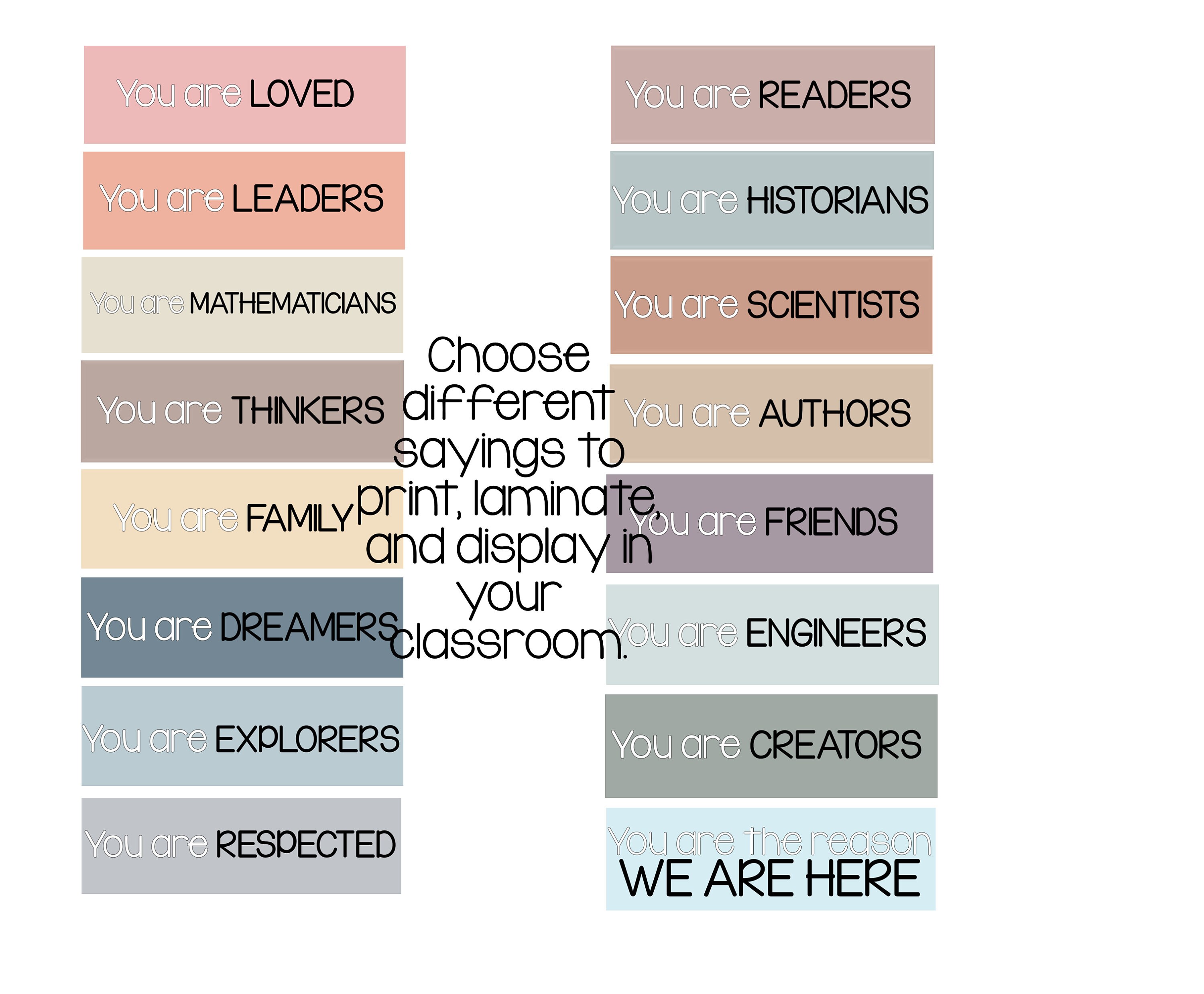 Boho Classroom Decor, Positive Affirmations, Teacher Wall Art (PDF) - Etsy