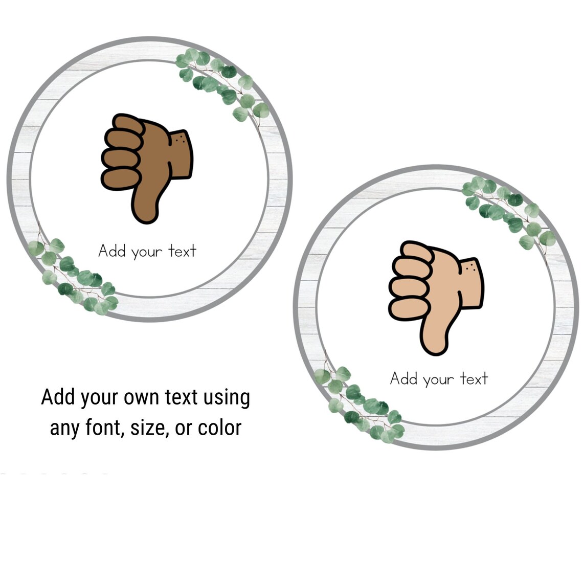 Eucalyptus Farmhouse Classroom Hand Signal Posters, Multicultural ...