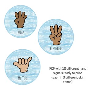 Coastal Classroom Hand Signal Posters, Editable, Beachy Waves - Etsy