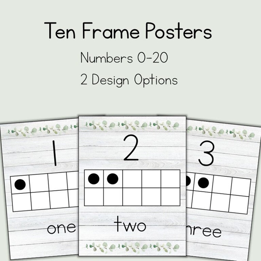 Ten Frame Posters Numbers 0-20, Number Sense, Modern Farmhouse Class ...