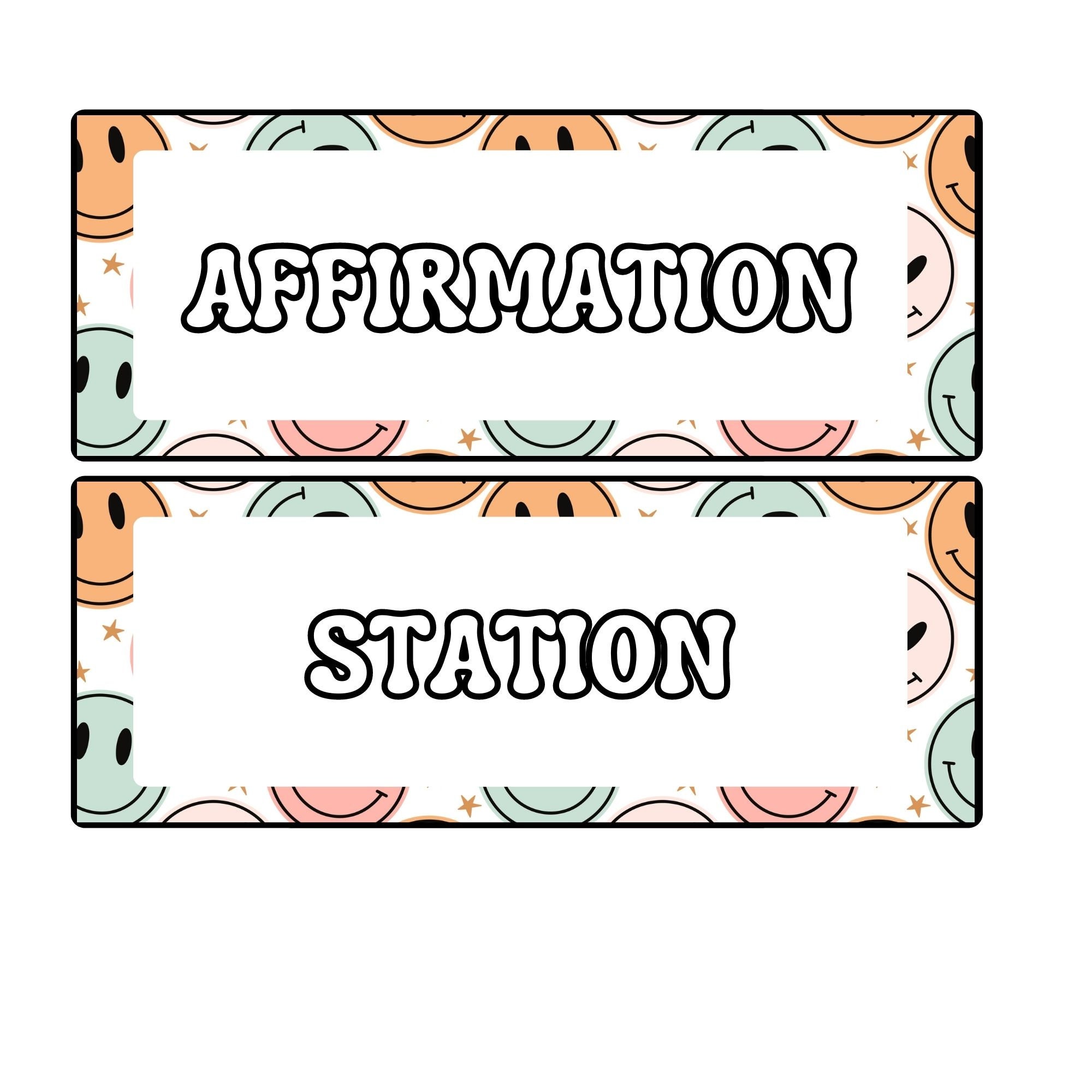 Groovy Retro Affirmation Station for the Classroom, Kids Affirmation ...