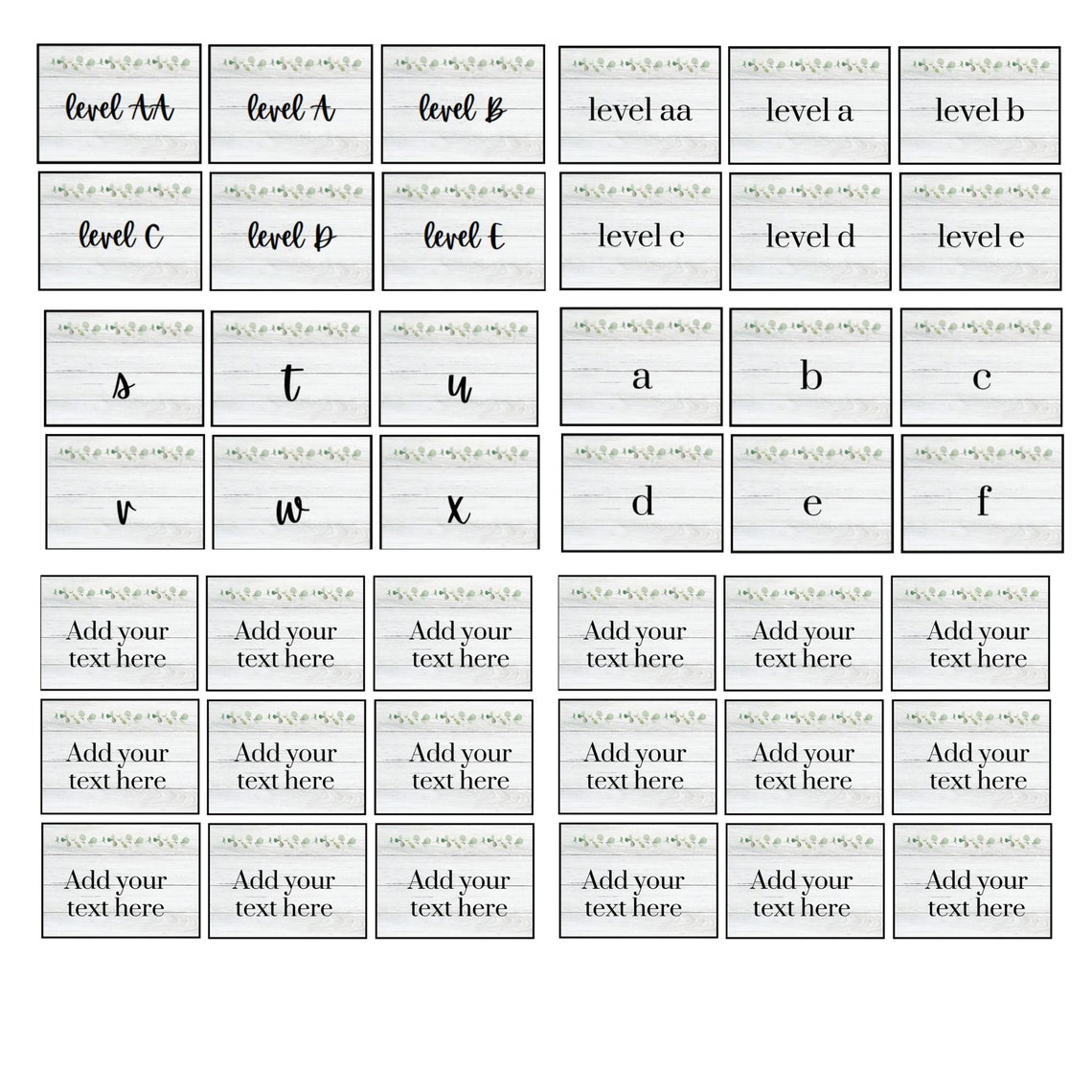 Eucalyptus Modern Farmhouse Leveled Classroom Library Labels, Editable ...