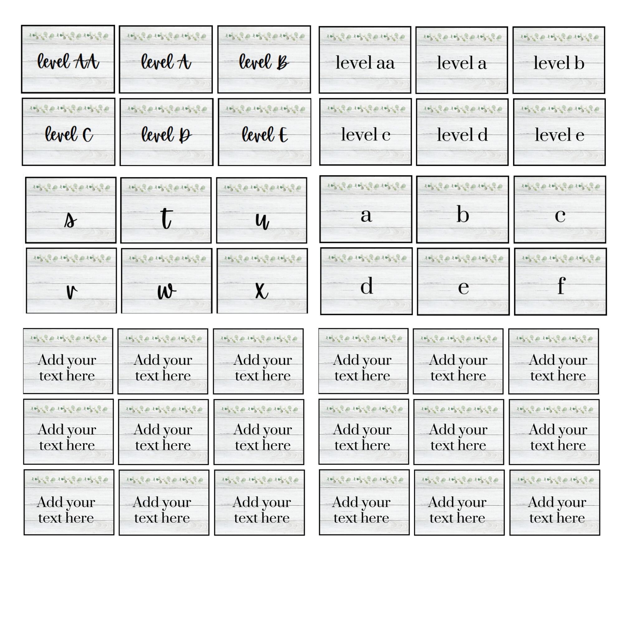 Eucalyptus Modern Farmhouse Leveled Classroom Library Labels, Editable ...