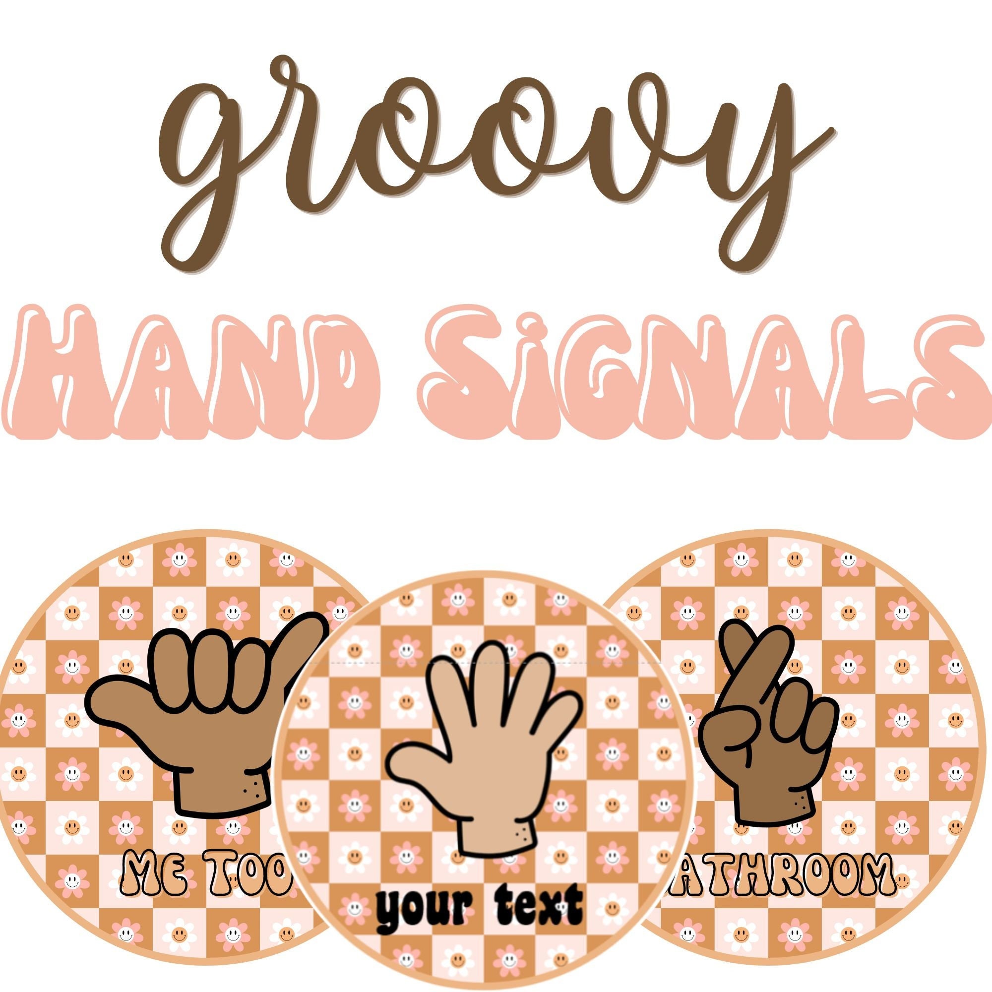 Groovy Retro Classroom Hand Signals, Class Decor, Back to School ...