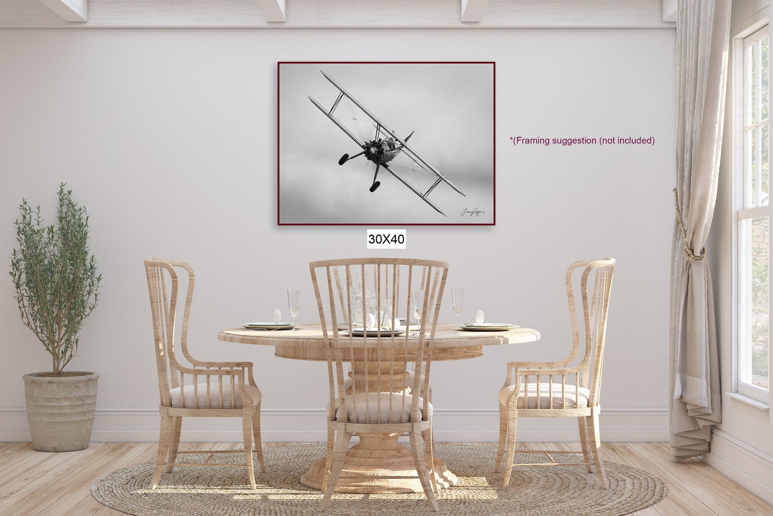 Stearman Biplane, Open Cockpit, Taken In-flight, Aviation Wall Art ...
