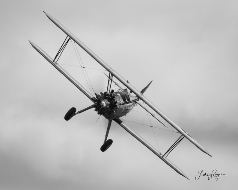 Stearman Biplane, Open Cockpit, Taken In-flight, Aviation Wall Art ...