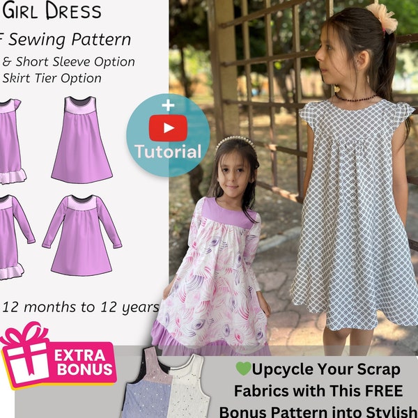 Twirl Dress Girls PDF Sewing Pattern FREE Bonus Tank Top Pattern Use ...