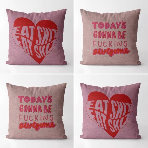 Offensive Funny Swearing Cushion Covers Americana Retro Style - Etsy