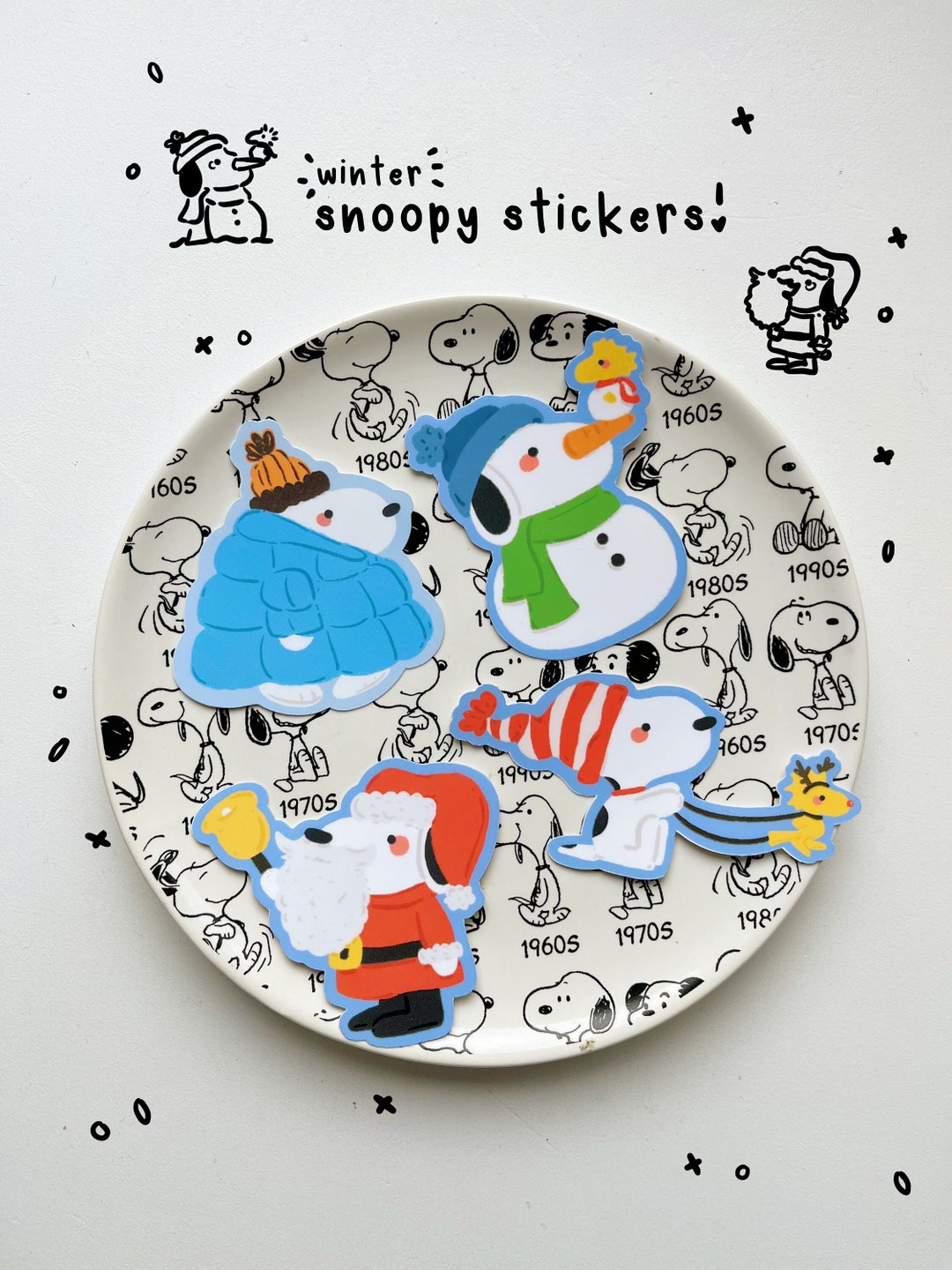 Winter Snoopy Stickers, Puffer Snoopy, Christmas, Journal Sticker ...