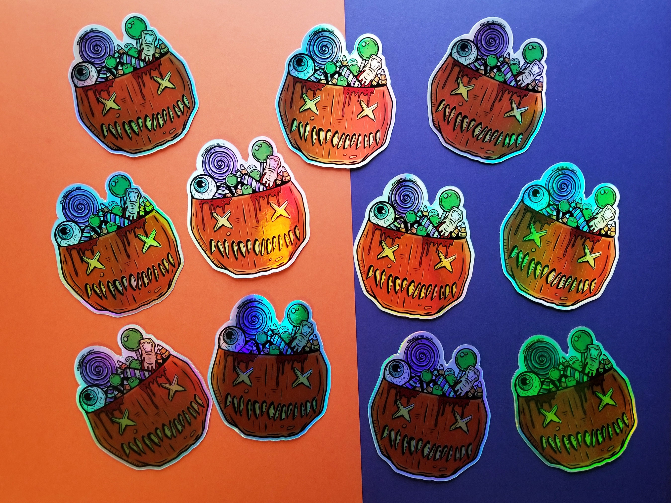 Trick R Treat Sam Horror Art Halloween Candy Pumpkin Holographic ...