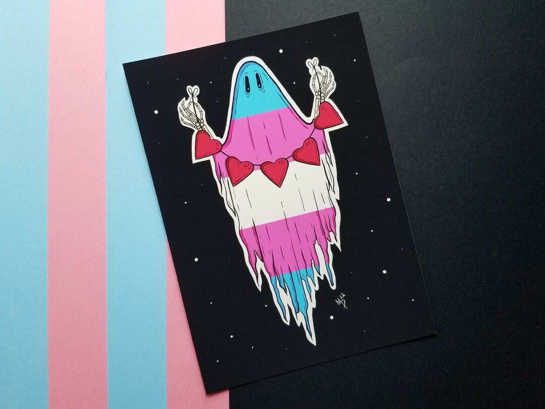 Transgender LGBTQIA Queer Horror Pride Spooky Ghost Art Print - Etsy