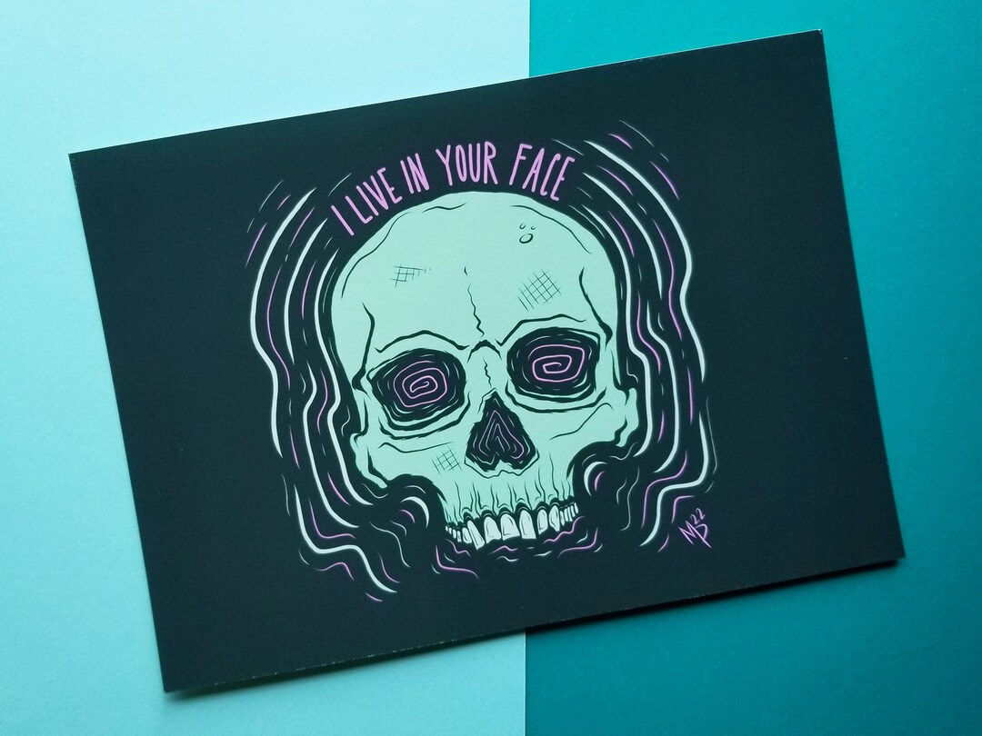 Spooky Dark Humor Skull Gothic Art Print - Etsy