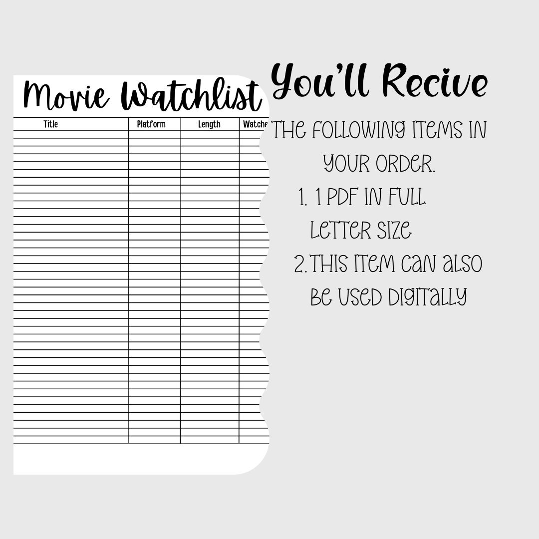 Movie, Watchlist, Movie Tracker, Movie Tracker, Digital Movie Tracker ...