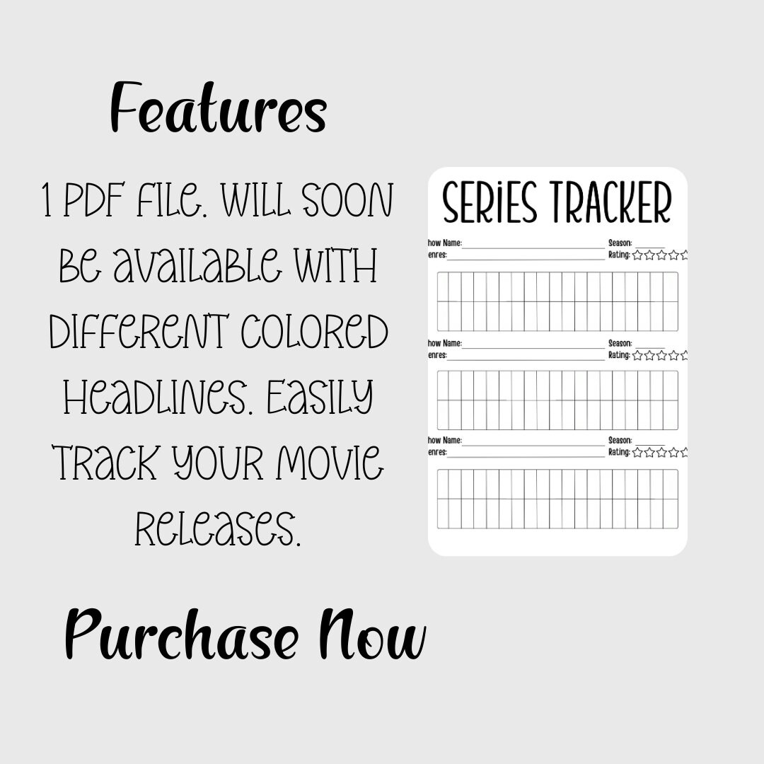 Series Tracker PDF, Digital Series Tracker, Printable Series Tracker ...