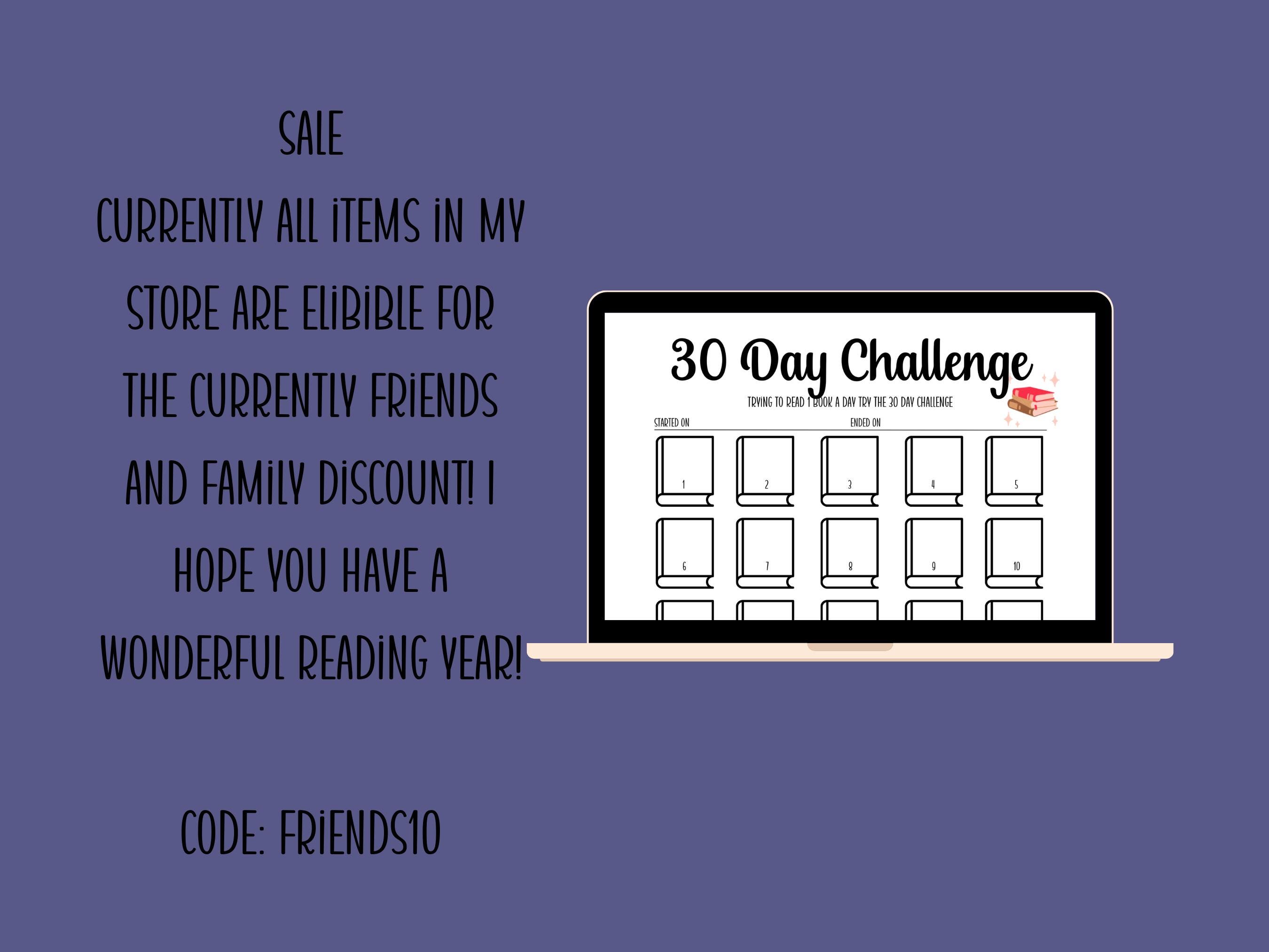 30 Book Challenge Tracker (digital Download) - Etsy
