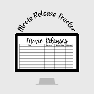 Movie Release Tracker, Movie Tracker, Digital Movie Tracker, Printable ...