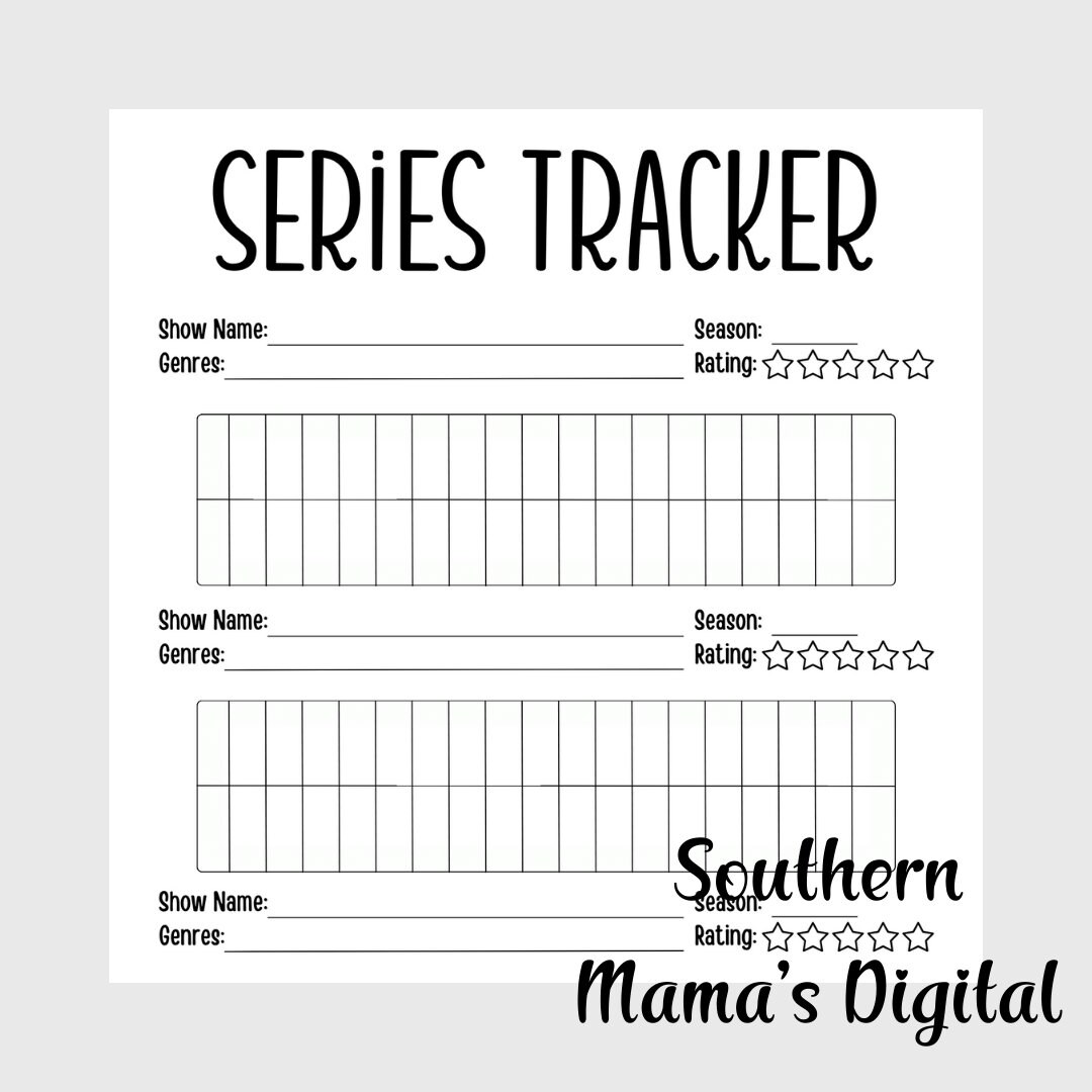 Series Tracker PDF, Digital Series Tracker, Printable Series Tracker ...