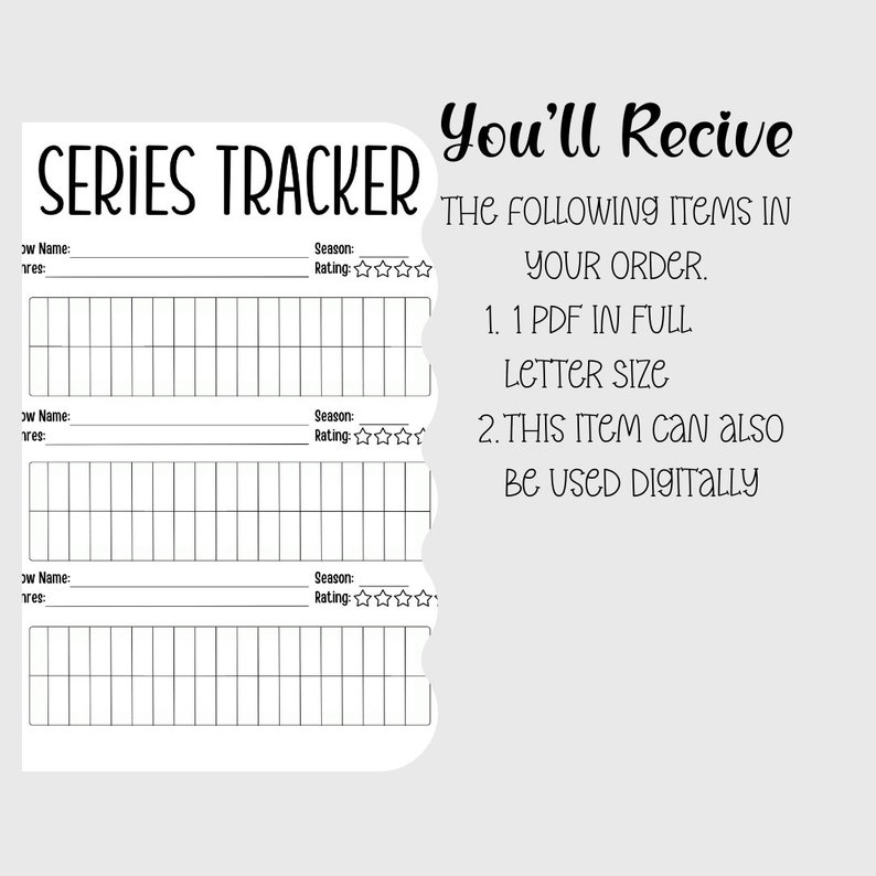 Series Tracker PDF, Digital Series Tracker, Printable Series Tracker ...