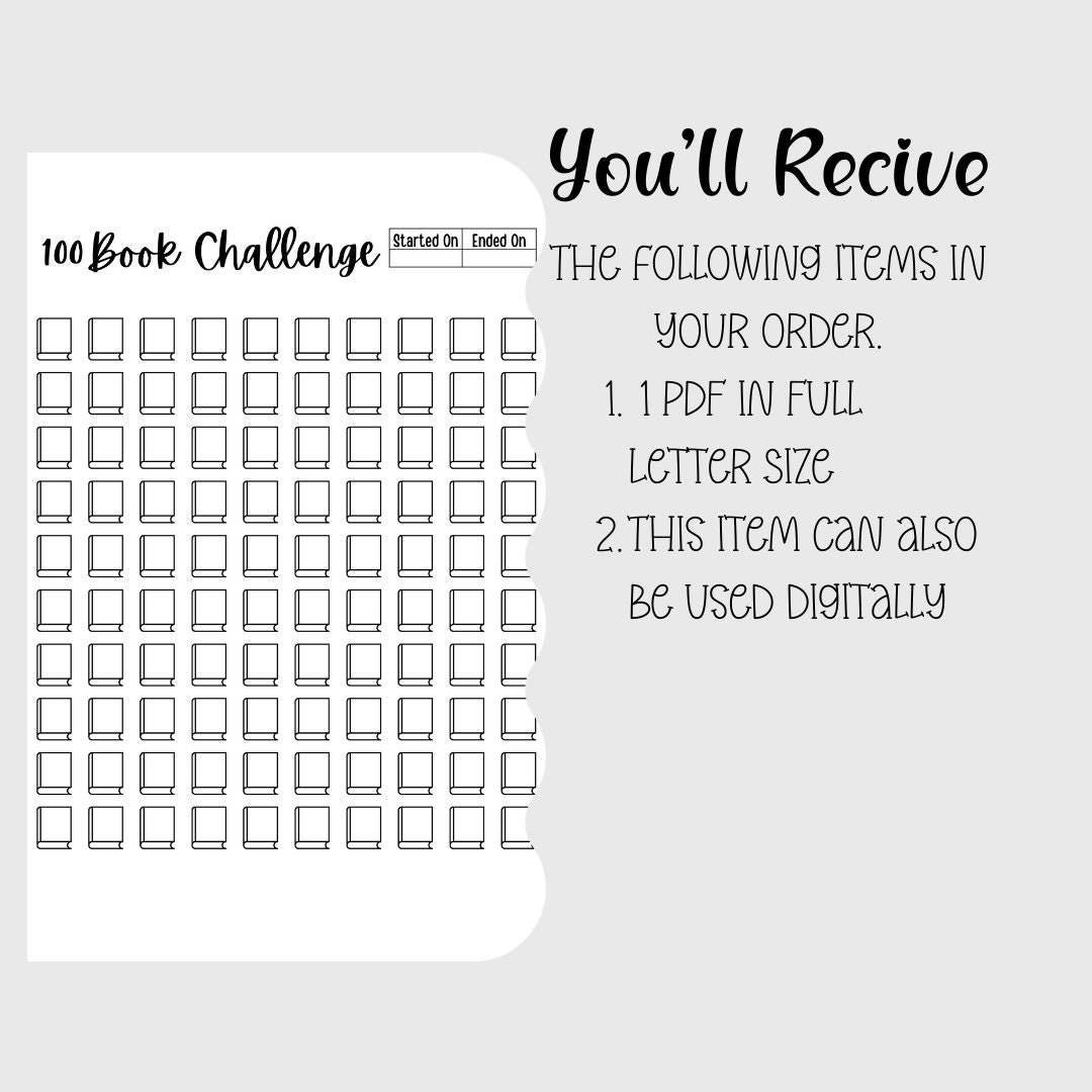 Printable Book Tracker, Digital Book Keeper, Printable Book Keeper, 100 ...