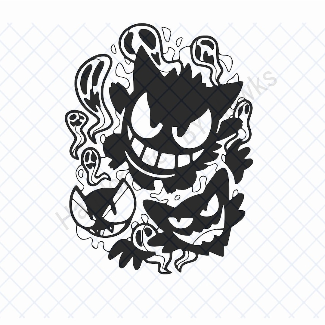 Pokemon Gengar Evolution SVG, Gengar SVG, Pokemon SVG, Digital Svg File ...