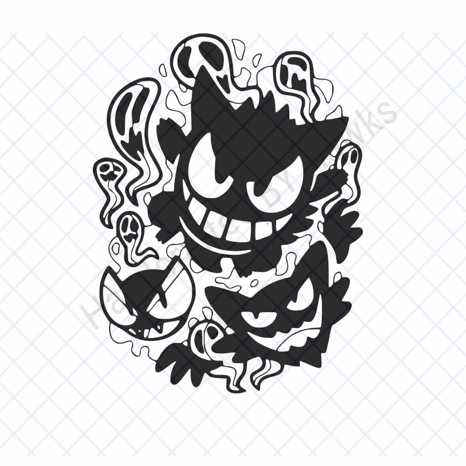 Pokemon Gengar Evolution SVG, Gengar SVG, Pokemon SVG, Digital Svg File ...