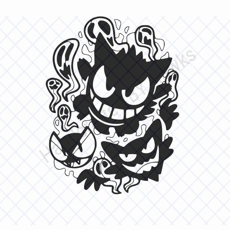 Pokemon Gengar Evolution SVG, Gengar SVG, Pokemon SVG, Digital Svg File ...