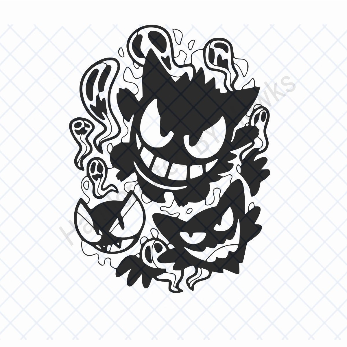 Pokemon Gengar Evolution SVG, Gengar SVG, Pokemon SVG, Digital Svg File ...