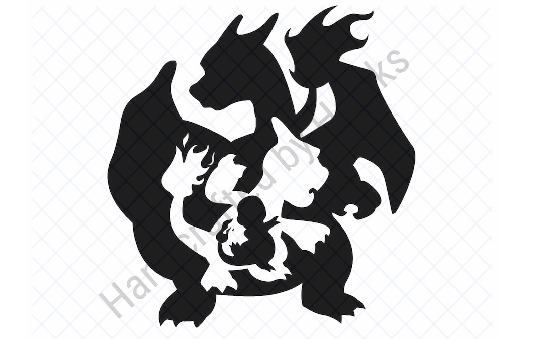 Charmander Evolution Silhouette Svg | Pokémon Evolution PNG | T Shirt ...