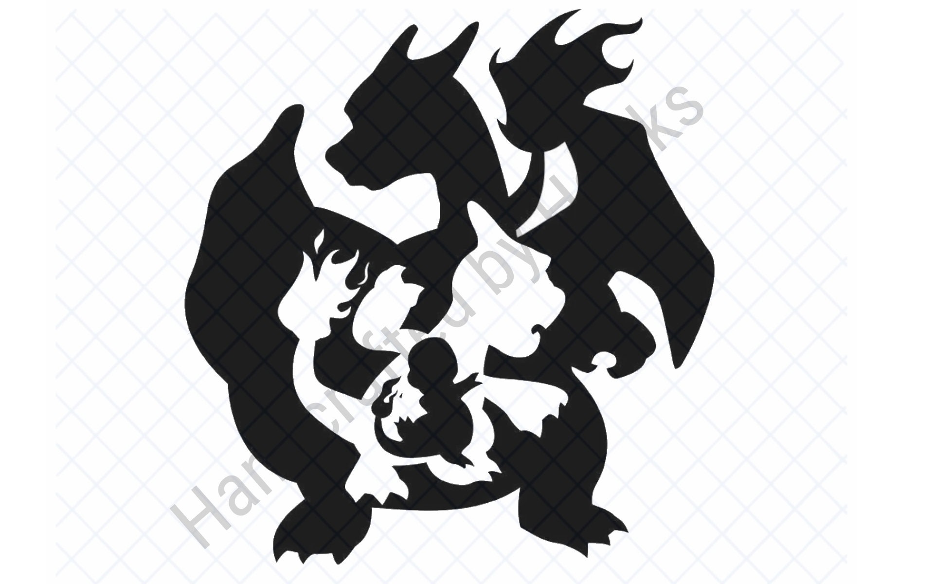 Charmander Evolution Silhouette SVG | Anime PNG (digital Download) - Etsy
