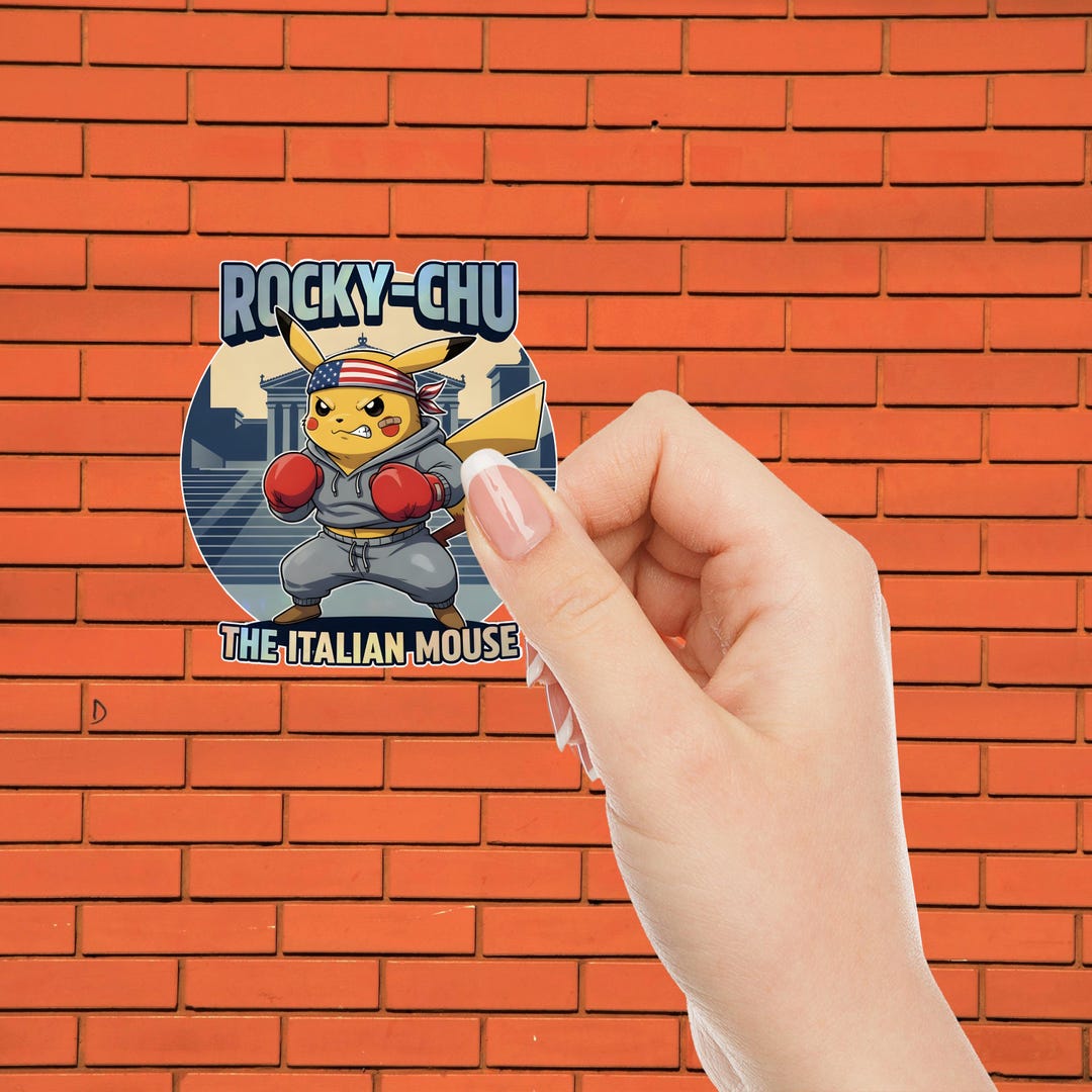 Rocky-chu Boxing Sticker | Pikachu as Rocky Balboa Decal | 80s Movie ...