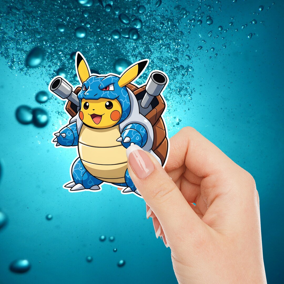 3 Inch Pikachu and Blastoise Crossover Sticker | Pokémon Vinyl Decal ...