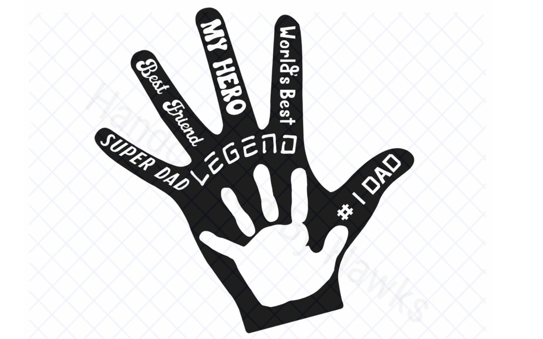 Father's Day Hand SVG File With Heartfelt Descriptive Words | Digital ...