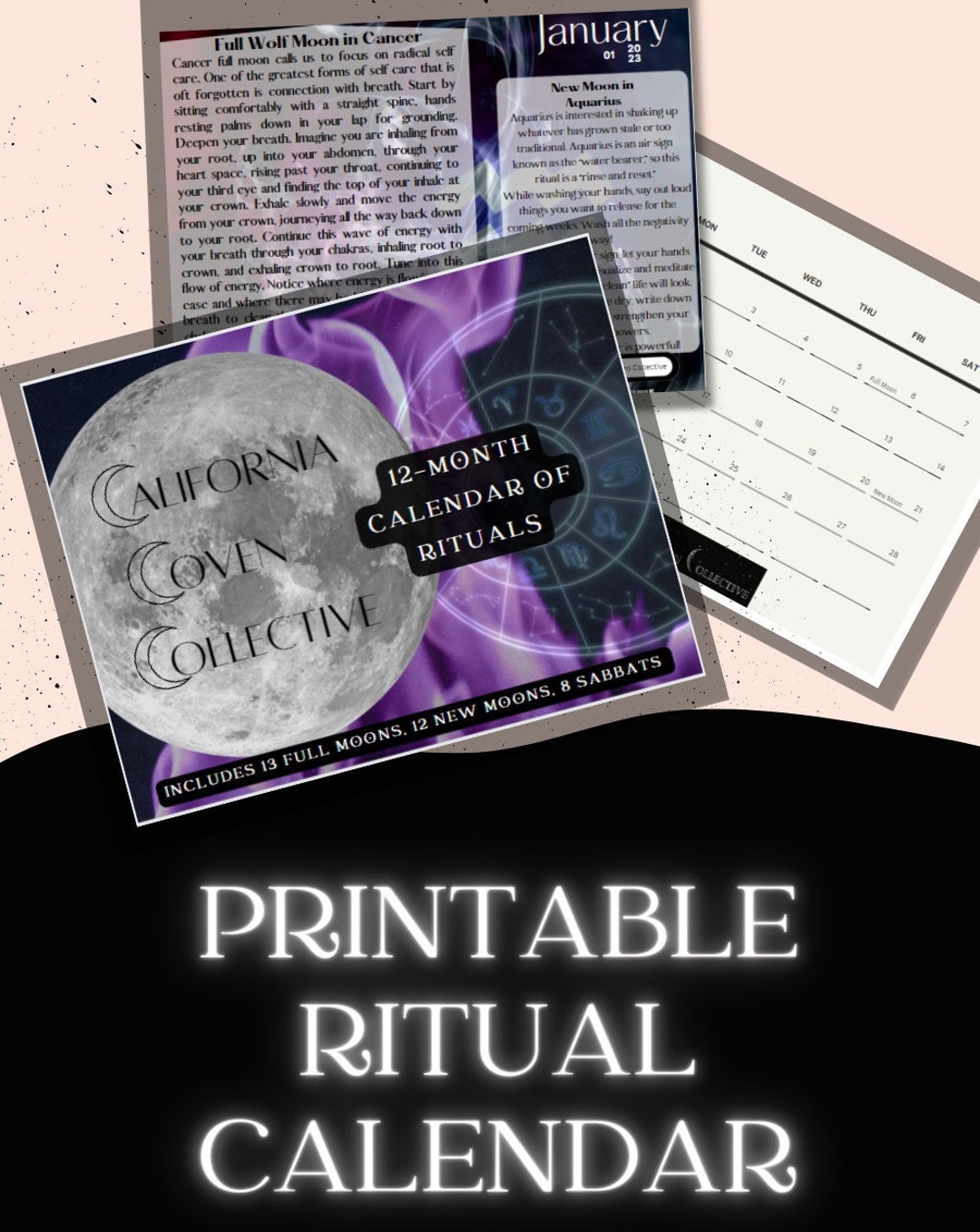 2023 Printable Full and New Moon and Sabbat Ritual Wall Calendar - Etsy