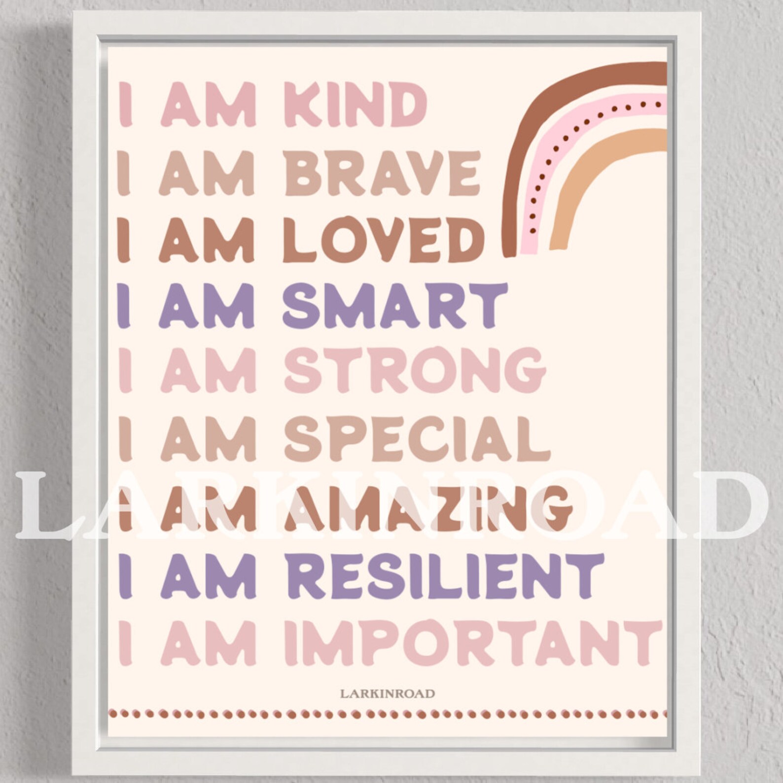 LARKINROAD 'I AM' Affirmations Print (11x14 in Unframed) Mental Health ...