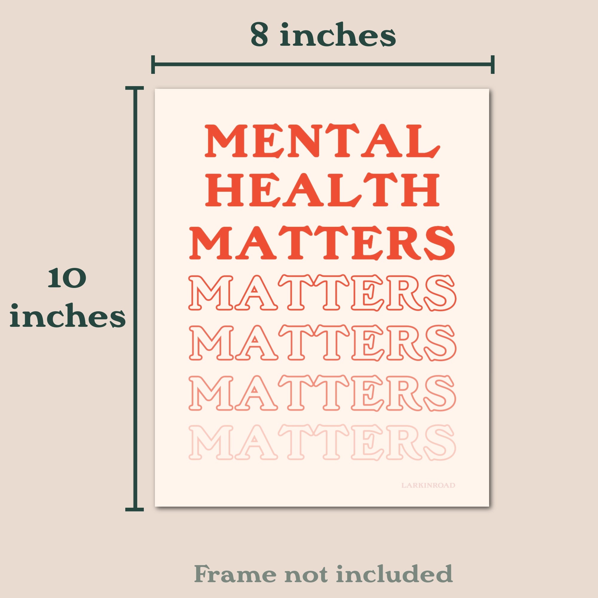 Mental Health Matters Poster, Self Care Wall Art, Therapy Office Decor ...