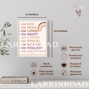 LARKINROAD 'I AM' Affirmations Print (11x14 in Unframed) Mental Health ...