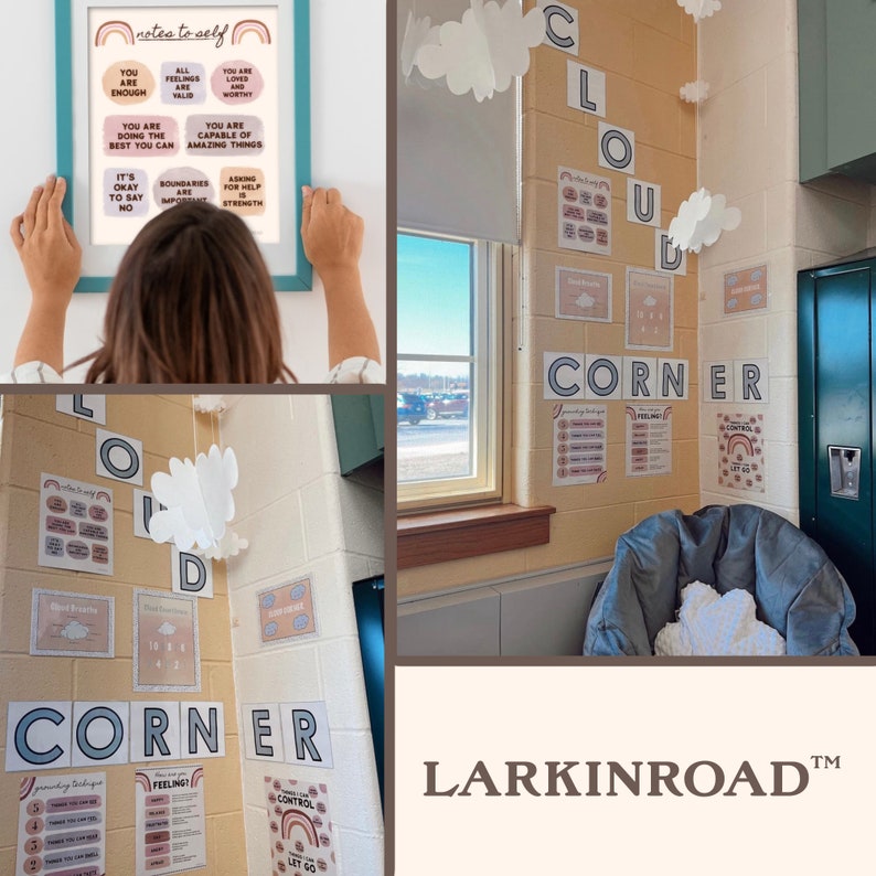 4 Pack Boho Rainbow Classroom Decor Boho Calm Down Corner - Etsy