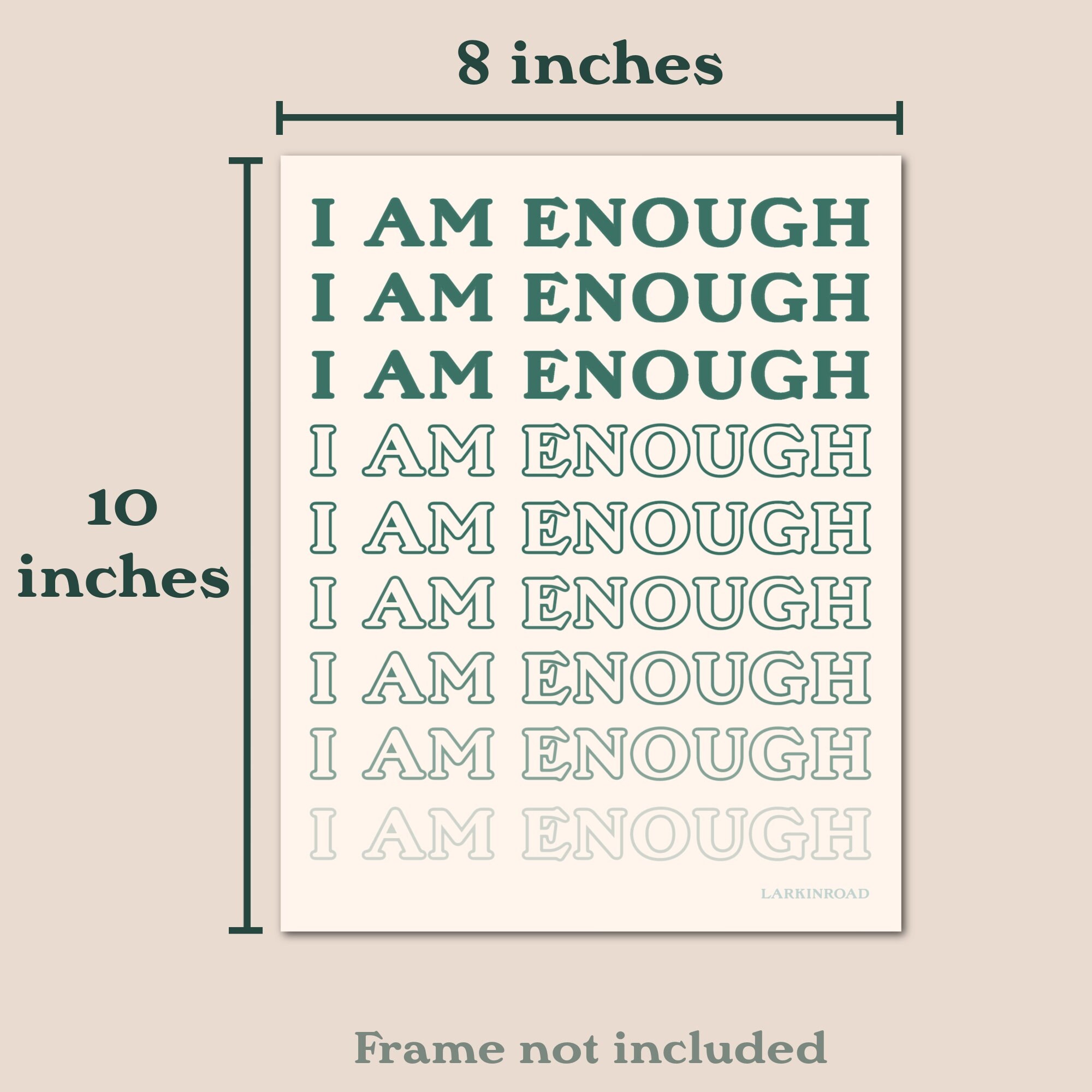 I Am Enough Print, Mental Health Poster, Self Care Wall Art, Therapy ...