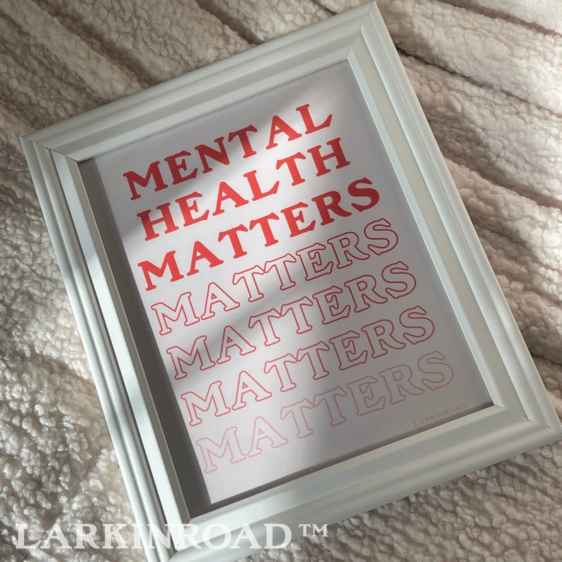 Mental Health Matters Poster, Self Care Wall Art, Therapy Office Decor ...