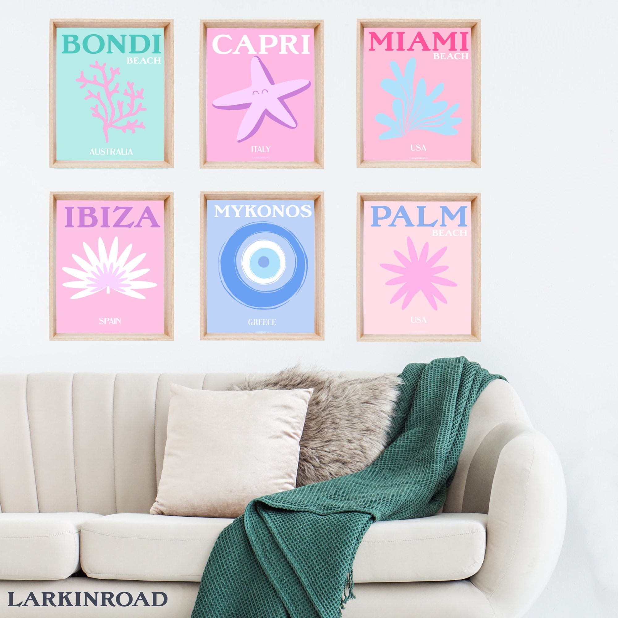 DIGITAL DOWNLOAD Pink Travel Preppy Prints Pink Preppy Wall - Etsy