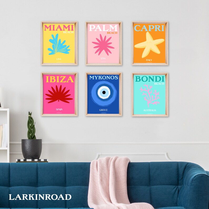 DIGITAL DOWNLOAD Travel Preppy Prints Pink Preppy Wall Art - Etsy