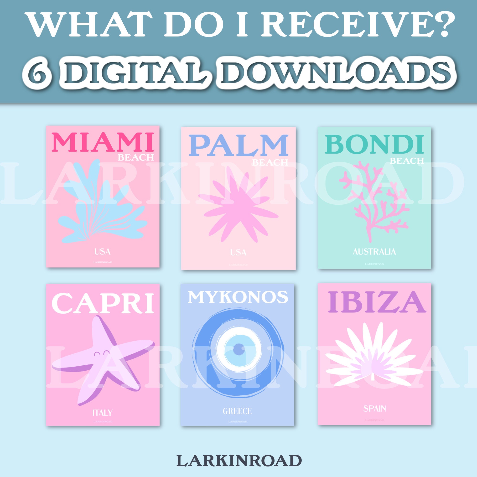 DIGITAL DOWNLOAD Pink Travel Preppy Prints Pink Preppy Wall - Etsy