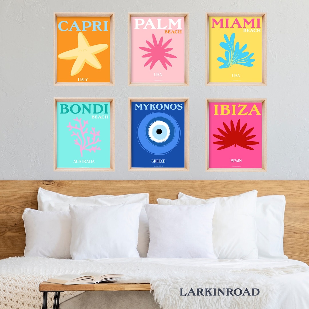 DIGITAL DOWNLOAD Travel Preppy Prints, Pink Preppy Wall Art, Aesthetic ...