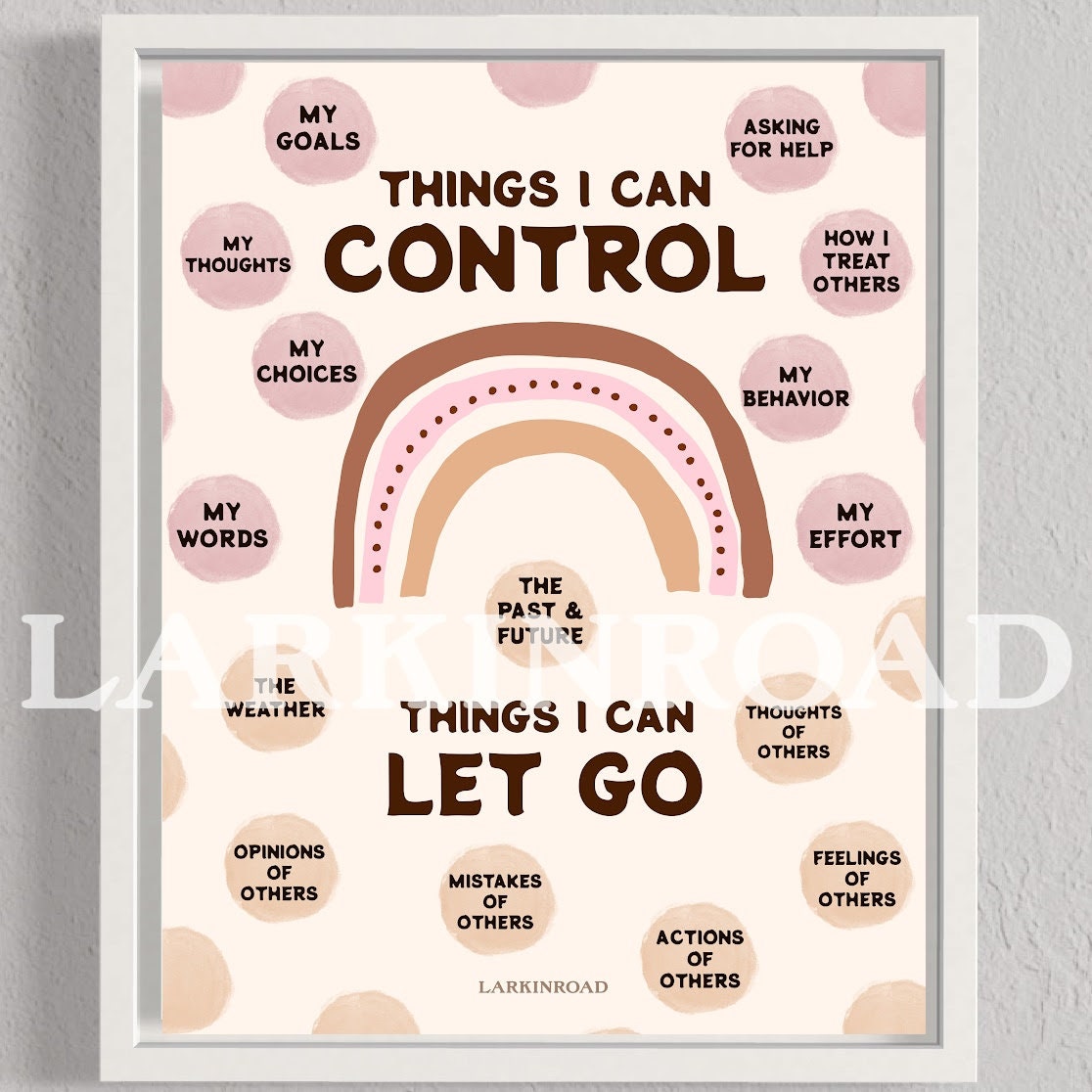 LARKINROAD Things I Can / Cannot Control Mental Health Print 11x14 in ...
